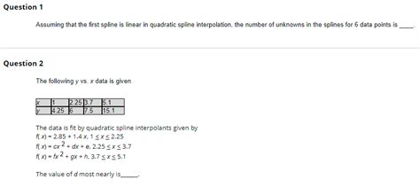 Solved Question Assuming That The First Spline Is Linear Chegg