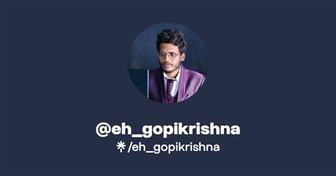 Ehgopikrishna Twitter Facebook Linktree