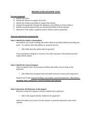 Analyzing Argument Structure Steps For Evaluating Evidence Course Hero
