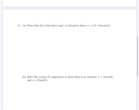solved 5 a prove that if a b[mod m and c d mod m