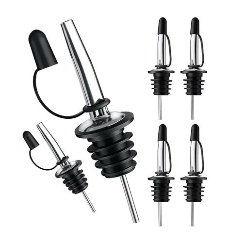 Pafusen 6팩 주류 병 푸어러 병용 푸어 스파우트 스테인리스 스틸 올리브 오일 디스펜서 알코올 더스트 티몬