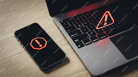 Premium Photo Concept Warning Of Hacking Crimes Committed Through Cell Phones And Computers 3d