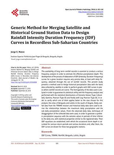 Pdf Generic Method For Merging Satellite And Historical Ground