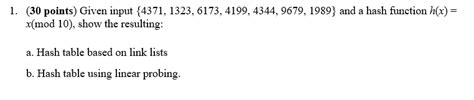 Solved 1 30 Points Given Input