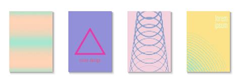 도트 포스터 세트 멤피스 레이아웃에 색을 입히세요 연간 초대를 위한 다이나믹 프레임 책 전단지 미니멀리스트 라인 배경 기하학적 웨이브 패턴입니다 트렌디 도트 포스터 공란에