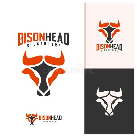 Bison Logo Vector Template Creative Bison Head Logo Design Concepts Stock Vector Illustration