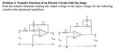 Solved Problem 2: Transfer Function of an Electric Circuit | Chegg.com