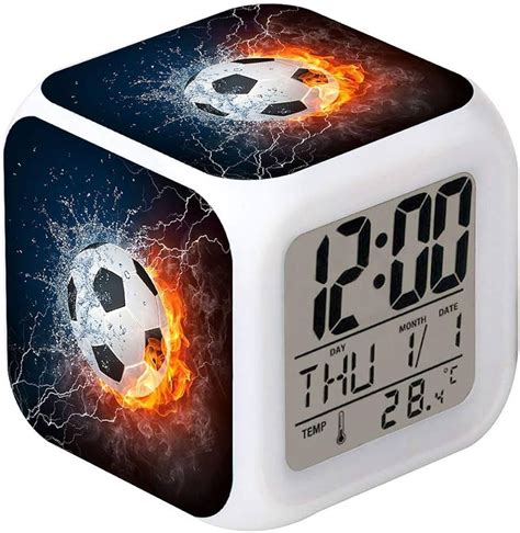 Rectangular White Base Led Digital Clock Battery Size Dimension 18