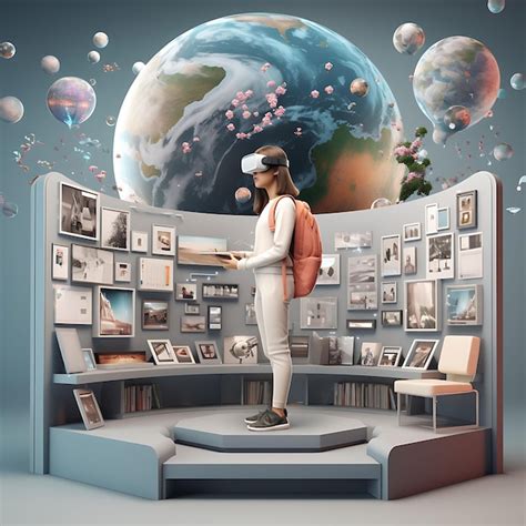 Premium Photo Mobile App Layout Design Of Virtual Reality Education Immersive 3d Layout