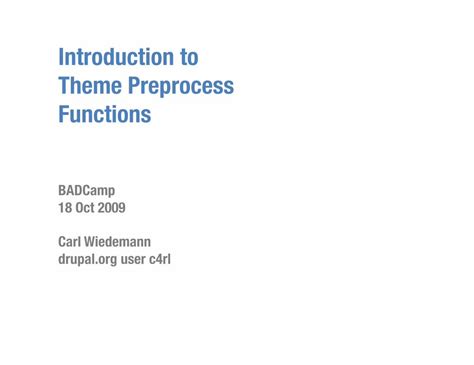 Pdf Introduction To Theme Preprocess Functions Dokumentips