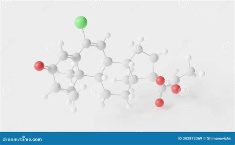 Cyproterone Acetate Molecule Structural Chemical Formula Ball And