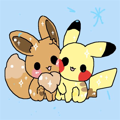 Chibi Eevee And Pikachu
