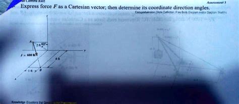 Cabrera Ruiz Assessment 3 Express Force F As A Cartesian Vector Then Determine Its Coordinate