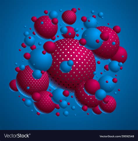 Abstract Colorful Dotted Spheres Background Vector Image