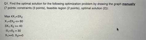 Solved Q Find The Optimal Solution For The Following Chegg