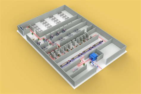 Layout Workshop Line Factory Industrial Floorplan Production 3d Model By Surf3d