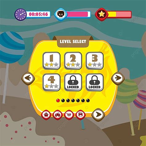 Game Ui Menu Application Mobile App Rpg Ui Candy Vector Rpg Ui Candy