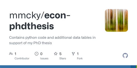 Github Mmckyecon Phdthesis Contains Python Code And Additional Data Tables In Support Of My
