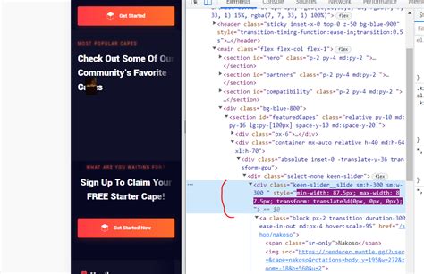 Javascript The Keen Slider Slide Class Of Keen Slider Not Setting Max And Min Width Properly