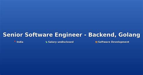 Senior Software Engineer Backend Golang At Outreach