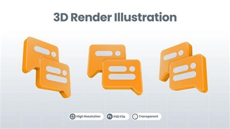 Premium Psd 3d Render Message Chat Notification App Icon