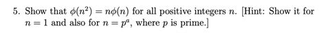 5 show that ϕ n2 nϕ n for all positive integers n