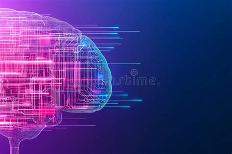 Digital Brain Illustration with Vibrant Lines Representing Neural Connections and Data Flow ...