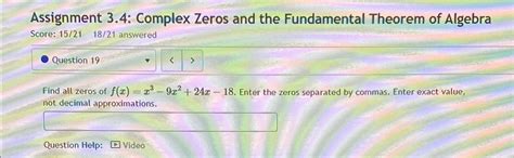 Solved Assignment 3 4 Complex Zeros And The Fundamental