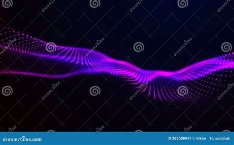 Technology Background Abstract Digital Particle Wave Futuristic Dotted Wave Network