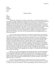 Reflection Memo Docx Surname Name Institution Course Date Reflective Memo TO FROM DATE