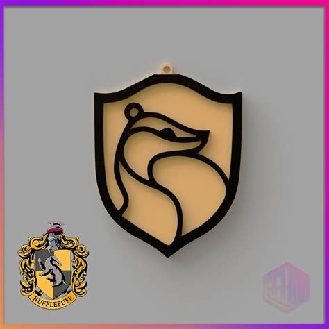 Stl File Keychain Hufflepuff Harry Potter 🗝️・3d Print Design To