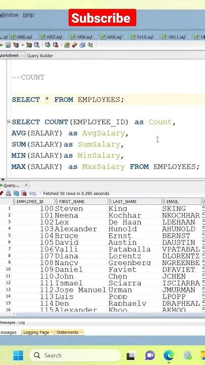 Aggregate Functions In Sqloracleinterview Questions Youtube