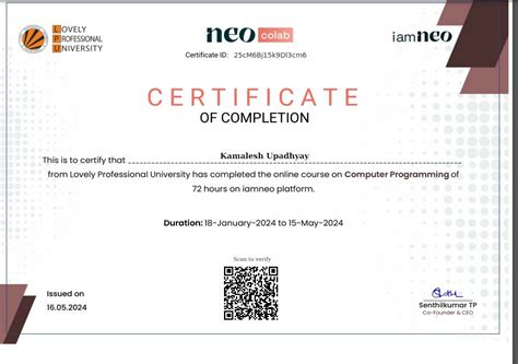 Kamalesh Upadhyay On Linkedin Cprogramming Neocolab Achievement Coding