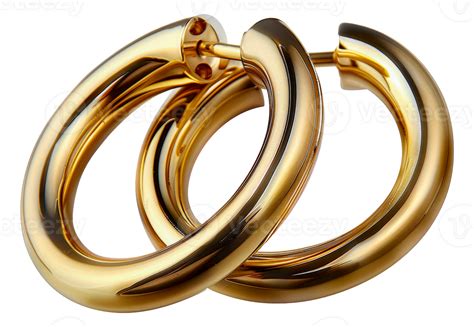 Gold Hoop Earrings Cut Out Stock 45910074 Png