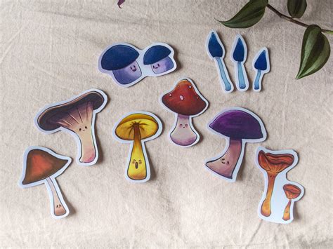 Cute Mushroom Sticker Pack Cute Mushroom Waterproof Vinyl Sticker Sticker For Autumn Lovers