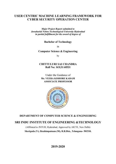 User Centric Machine Learning Framework For Cyber Security Operations