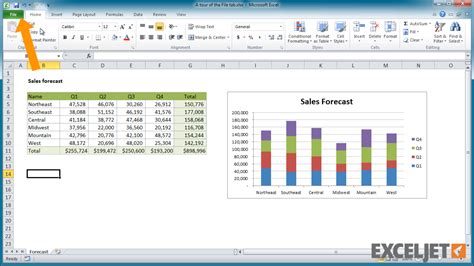 Excel Tutorial A Tour Of The File Tab