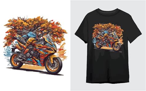 Premium Vector Vector Tree Dirt Bike Cartoon Vector Biker T Shirt Design