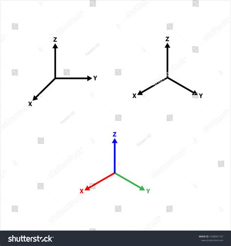 Axis Icon Three Dimensional Space 3space Stock Vector Royalty Free