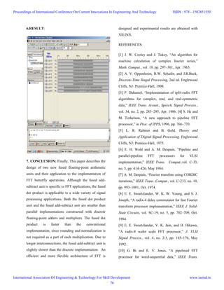 Iaetsd Pipelined Parallel Fft Architecture Through Folding Transformation PDF