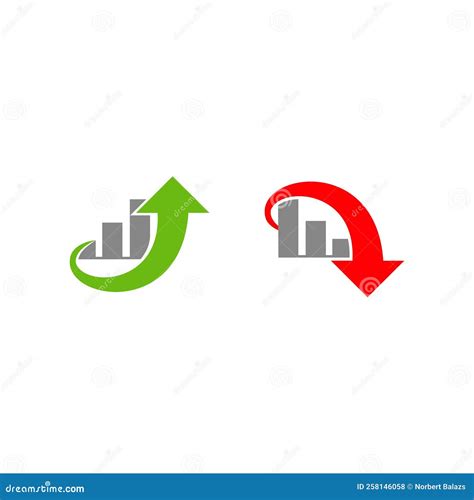 Vector Chart Icon Vector Growing Graph Icon Falling Chart Icon Data