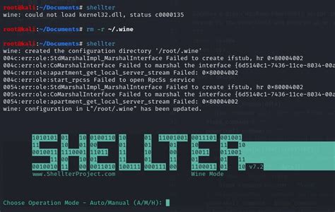 [fix] shellter wine could not load kernel32 dll