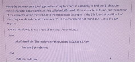 Solved Write The Code Necessary Using Primitive String