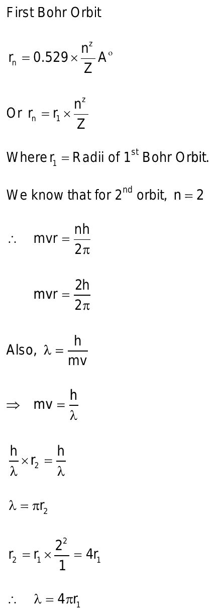 The Radius Of First Bhors Orbit In H Atoms Is R 1 The Corresponding