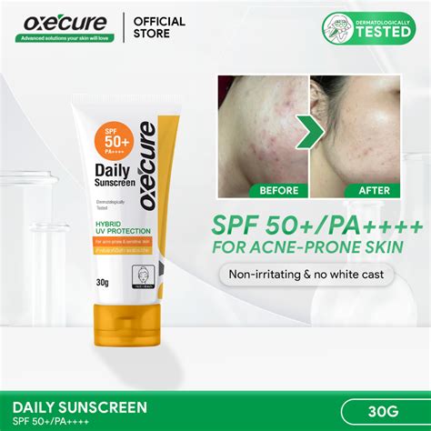 Oxecure Daily Sunscreen Spf 50pa 30g Shopee Singapore