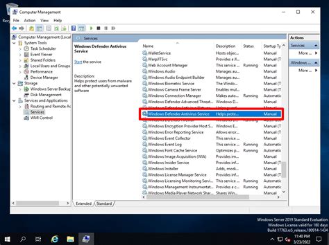 Windows Server 2019Windows Defender Disable Procedure Shima System Academy