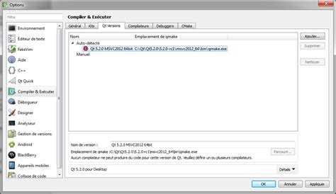 Débuter Configuration Des Kits Qt Creator