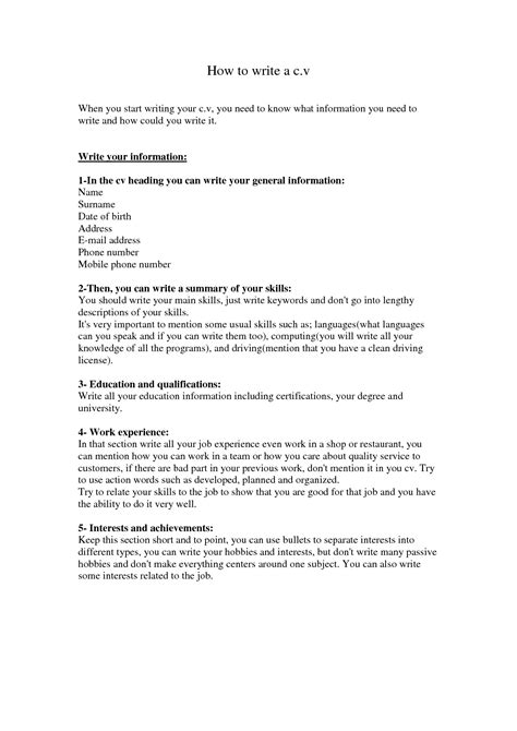 How To Write A CV Fotolip Com Rich Image And Wallpaper