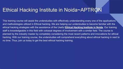 Ppt Ethical Hacking Institute In Noida Powerpoint Presentation Free Download Id11306773