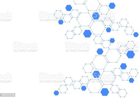Molecular Structure Abstract Tech Background Medical Design Vector Illustration Stock